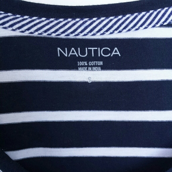 Nautica | Tops | Nautica Blue White Striped Sailor Style Shirt Smal ...